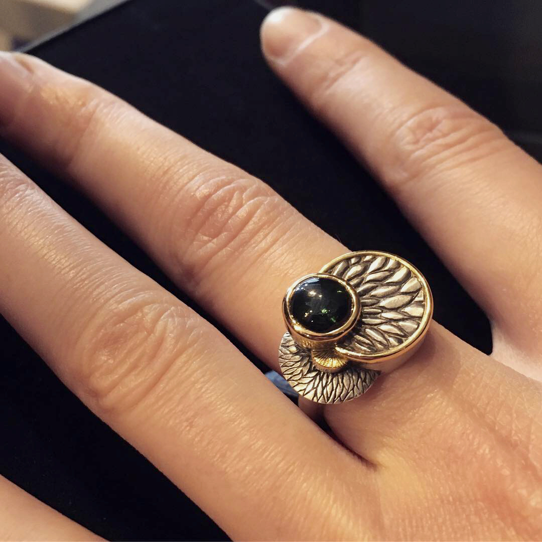 Layered tourmaline ring – sylvaine art jewellery